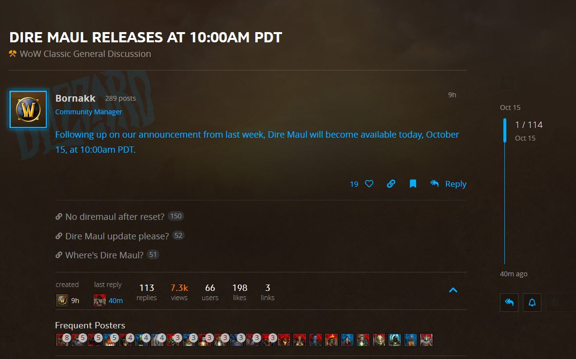 Dire Maul Has Now Been Released For Wow Classic Warcraft Tavern